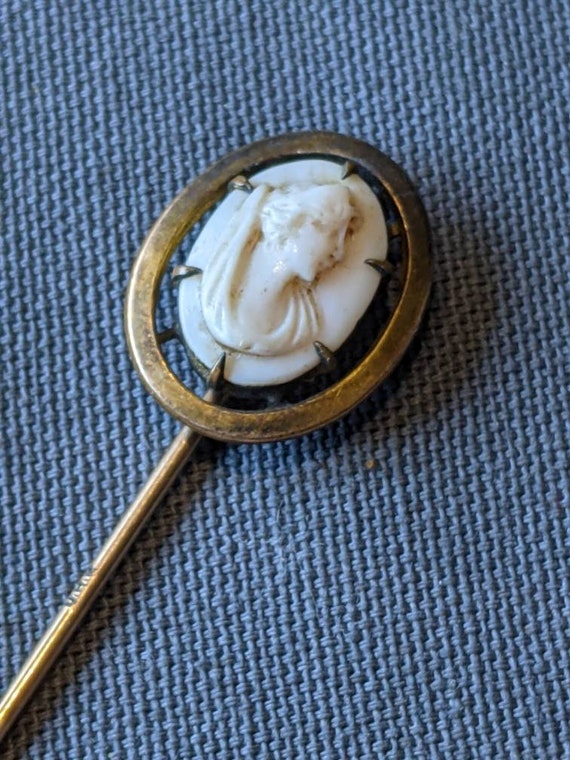 Antique Shell Cameo Stick Pin-signed JHR Gold Filled - Etsy