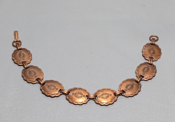 Fred Harvey Era Solid Copper Concho Link Southwestern… - Gem