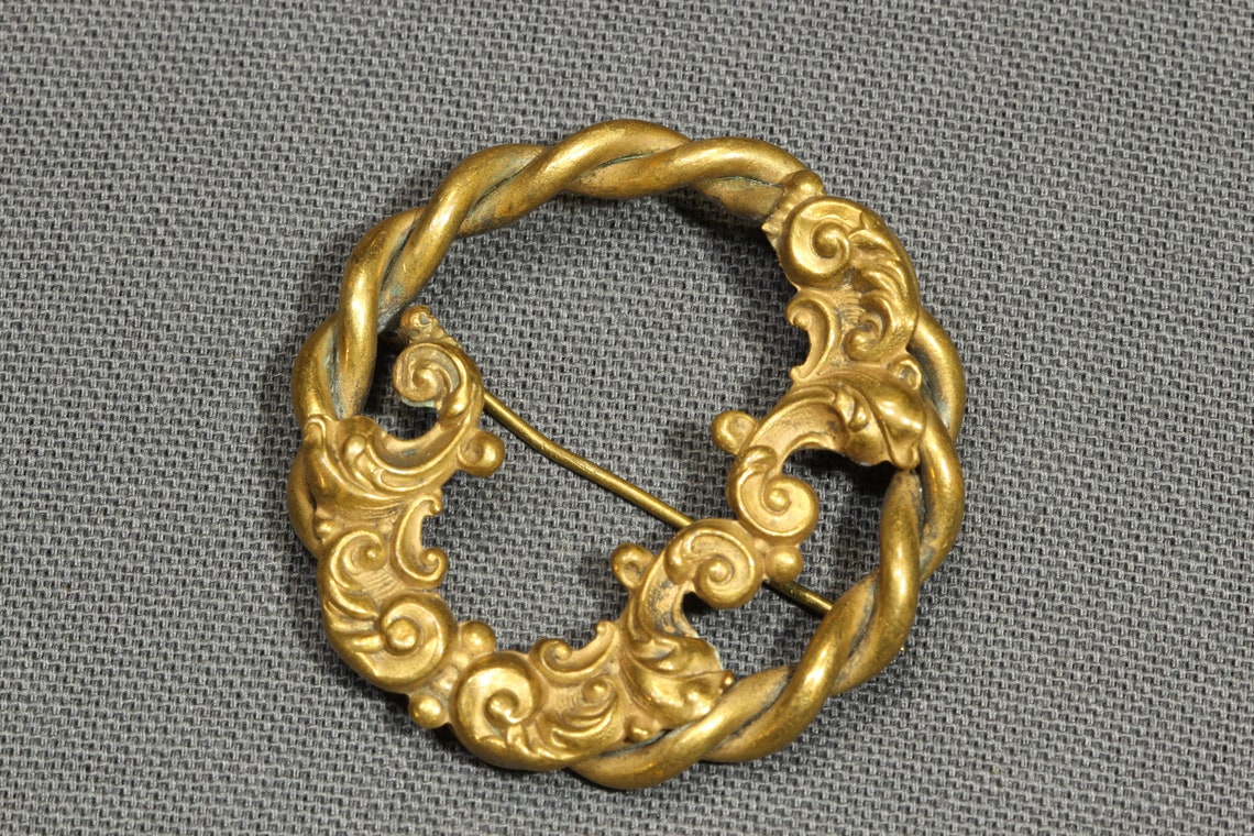 Large Victorian Gold Filled Pin Broochantique Fine Repousse | Etsy