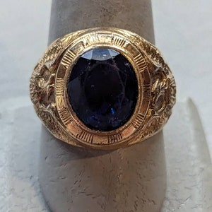US Navy Sterling Silver 14k GP Ring-art Deco Men's Navy - Etsy