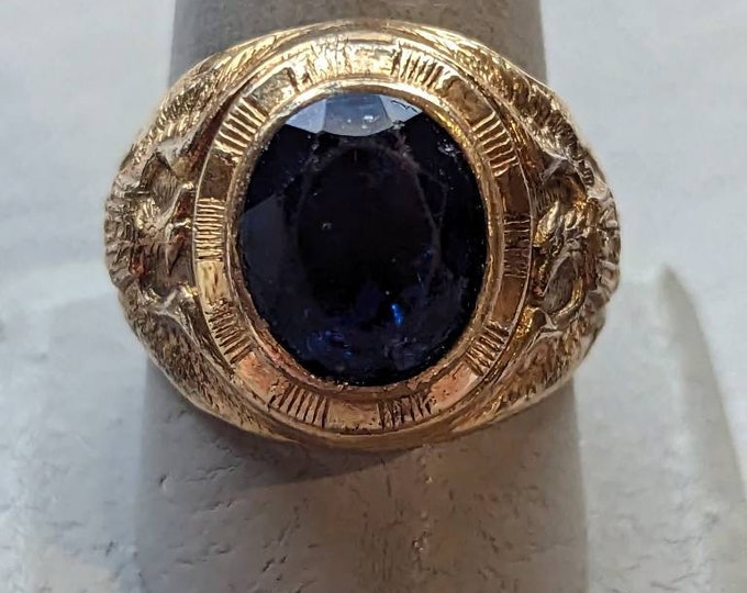 US Navy Sterling Silver 14k GP Ring-art Deco Men's Navy Ring-antique ...