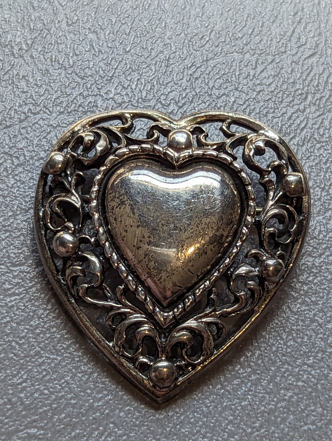 Jewelart Sterling Silver Heart Brooch Pin-vintage Signed Designer ...