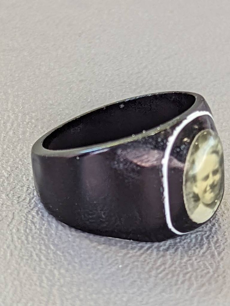 Vintage Prison Mourning Ring-1930s Celluloid Black Ring Size 8 - Etsy
