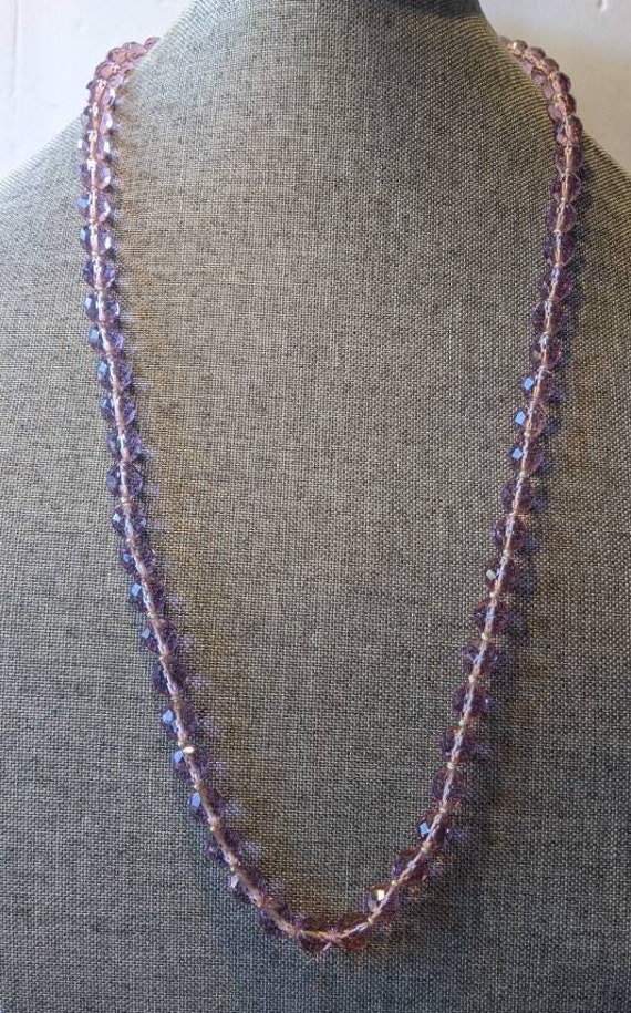 purple long bead necklace - Gem