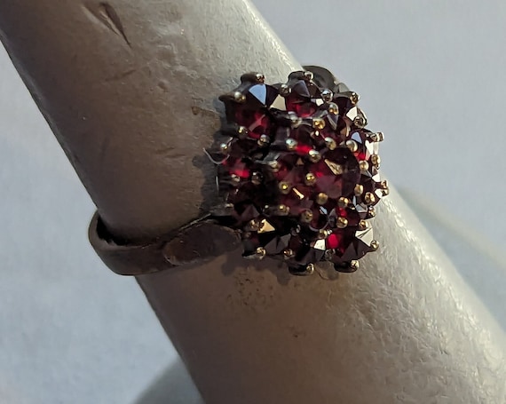 Antique Bohemian Garnet 900 Silver Ring-Art Deco Era … - Gem