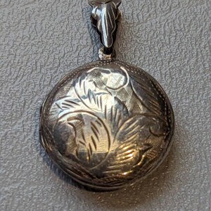 Sterling Silver Picture Locket Pendant-fine Vintage 925 Etched Floral ...