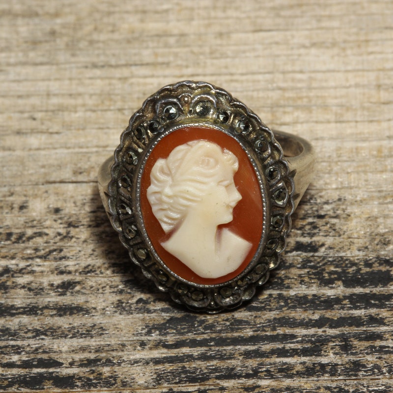 Carved Shell Ring - Etsy