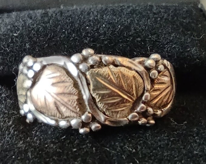 Black Hills Gold Sterling Silver Ring-signed Wheeler Co. Band Ring-size ...