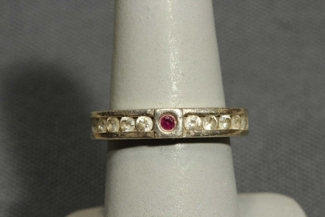 Elle Ruby Sterling Silver Ring, Elle Stack Ring, Stackable Fine ...