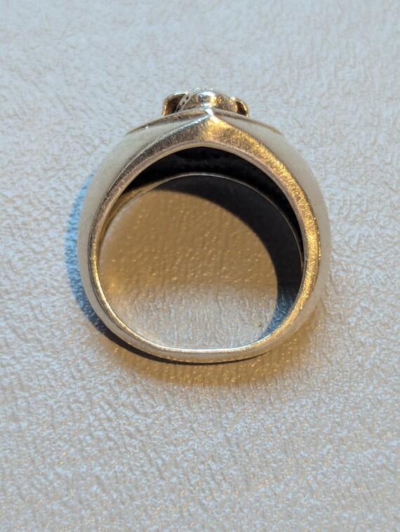 Vintage HAN Men's Sterling Silver Skull Biker Ring - … - Gem