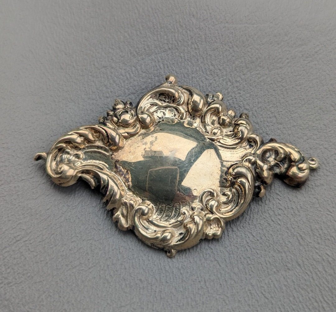 Antique Sterling Silver Brooch-art Nouveau Engravable Brooch Pin-925 ...