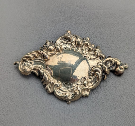 Antique Sterling Silver Brooch-Art Nouveau Engravable… - Gem