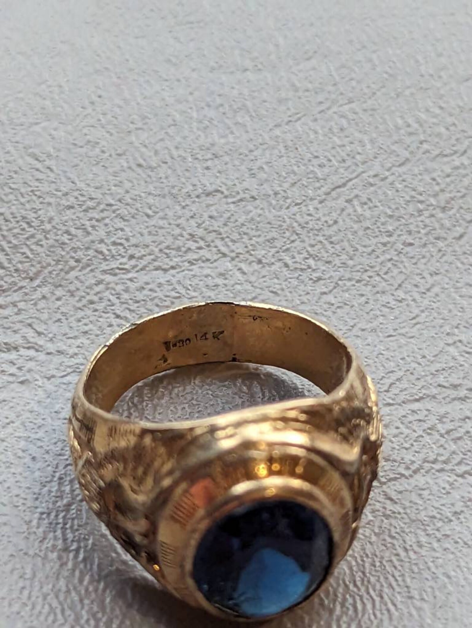 US Navy Sterling Silver 14k GP Ring-art Deco Men's Navy - Etsy