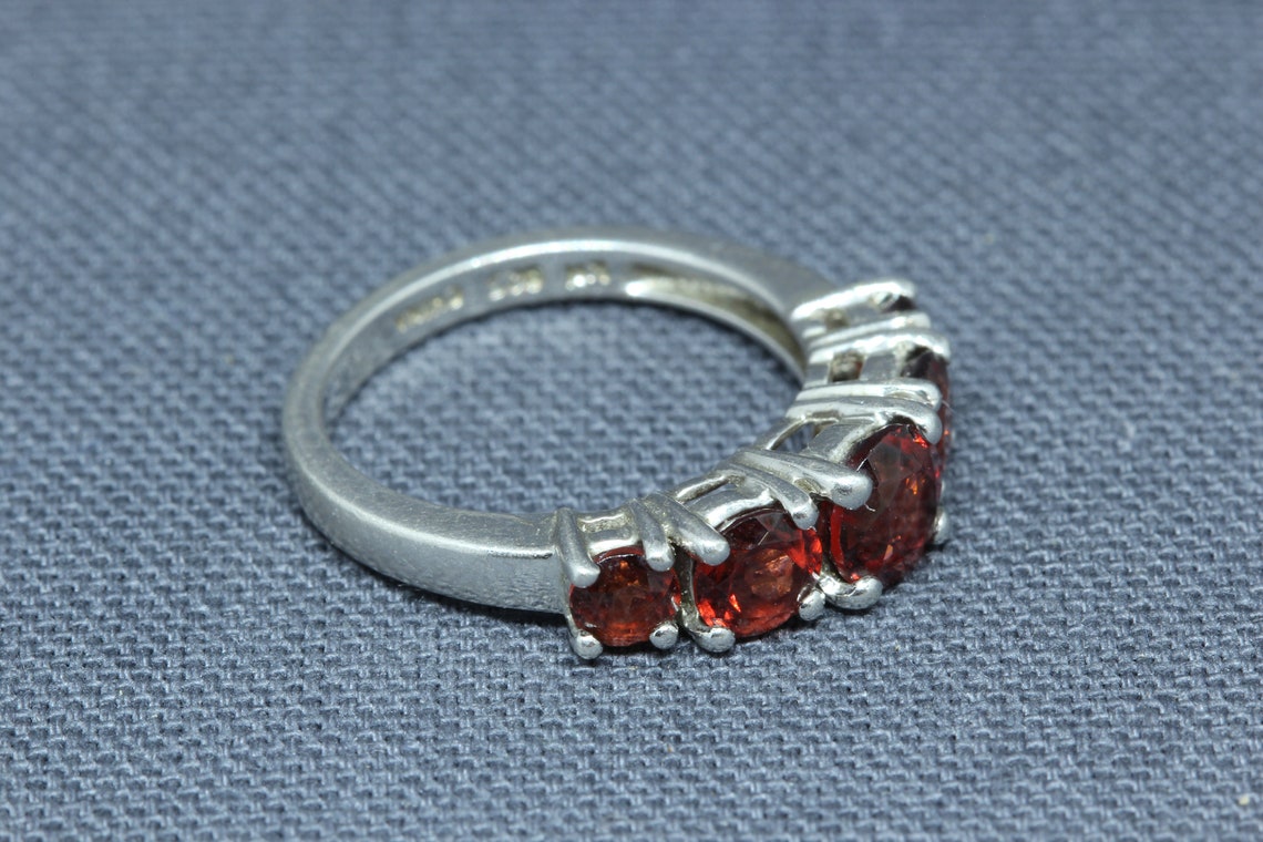 Designer KN Garnet Sterling Silver Ring-vintage QVC Jewelry - Etsy