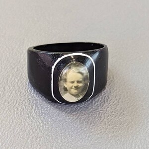 Vintage Prison Mourning Ring-1930s Celluloid Black Ring Size 8 - Etsy