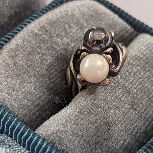 Vintage WM Pearl & Hematite Ring-wheeler Manufacturing Co. Fine Jewelry ...