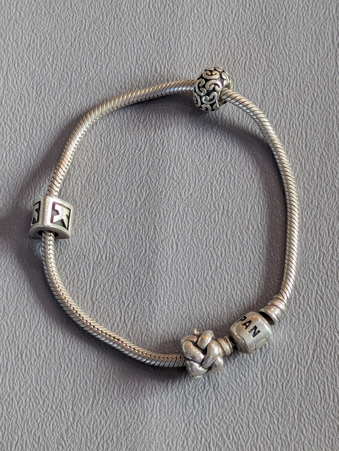 Pandora Sterling Silver 3 Charm Bracelet-authentic Pandora Bracelet-925 ...