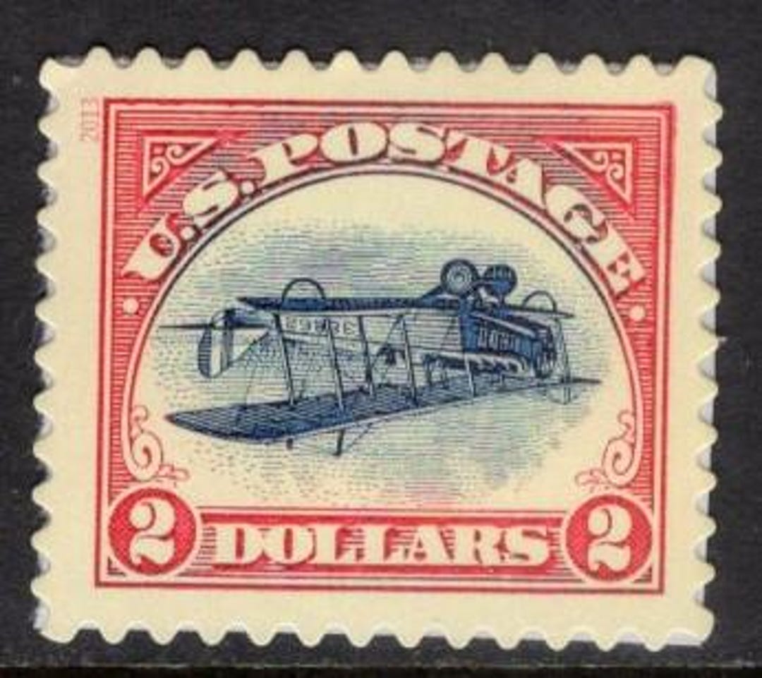 AIRPLANE INVERTED CENTER "two Dollar" Genuine Stamps Issued by Usps to ...