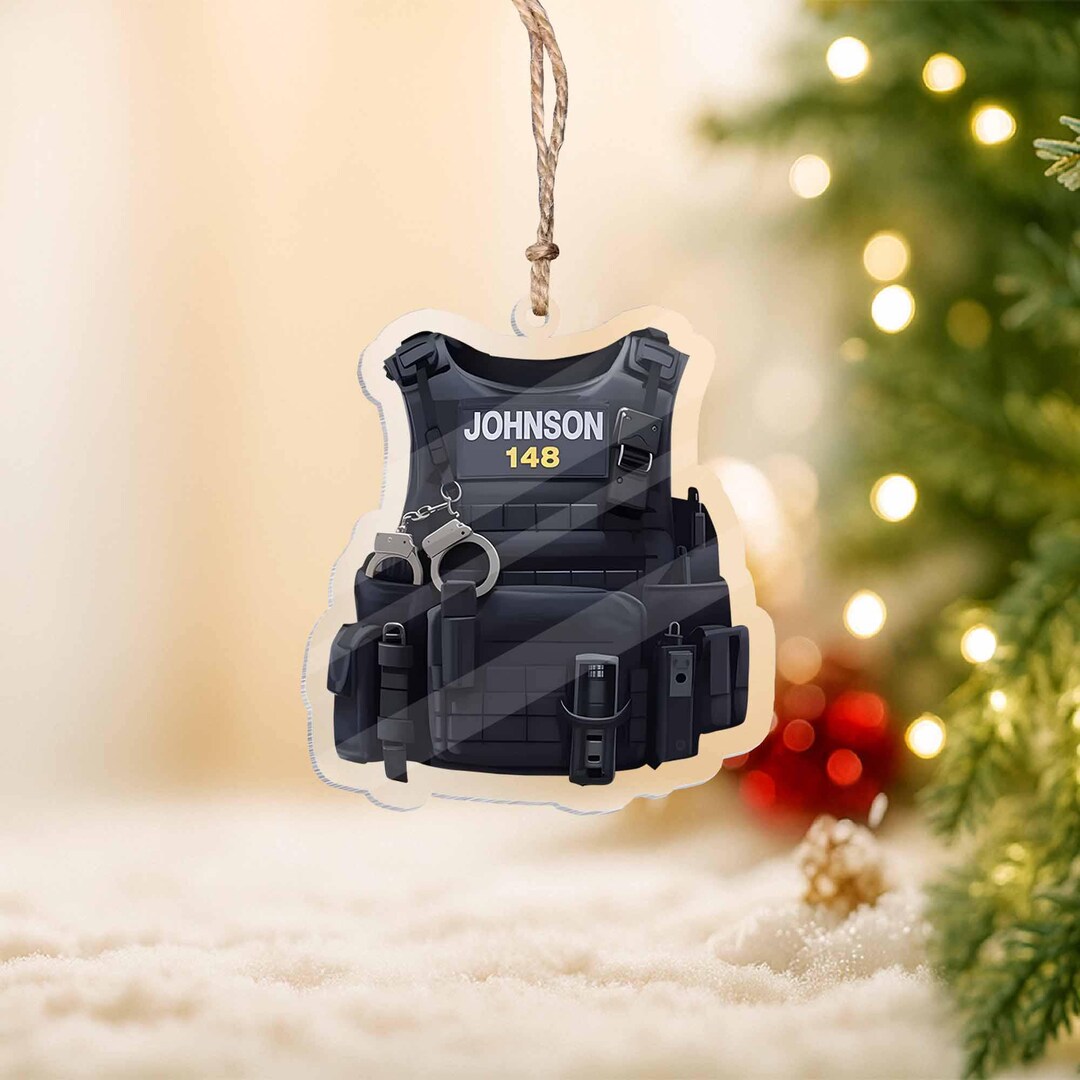 2D Flat Ornament, Custom Police Uniform Ornament, Personalized SWAT ...