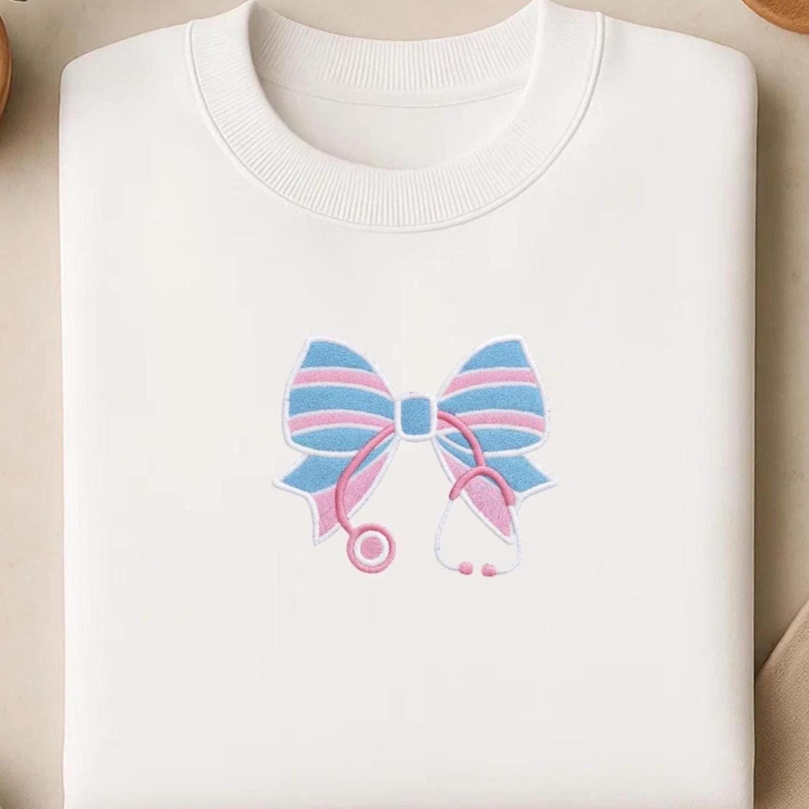 Nurse Stethoscope Bow Satin Stitch Embroidery File Doctor Medical ...