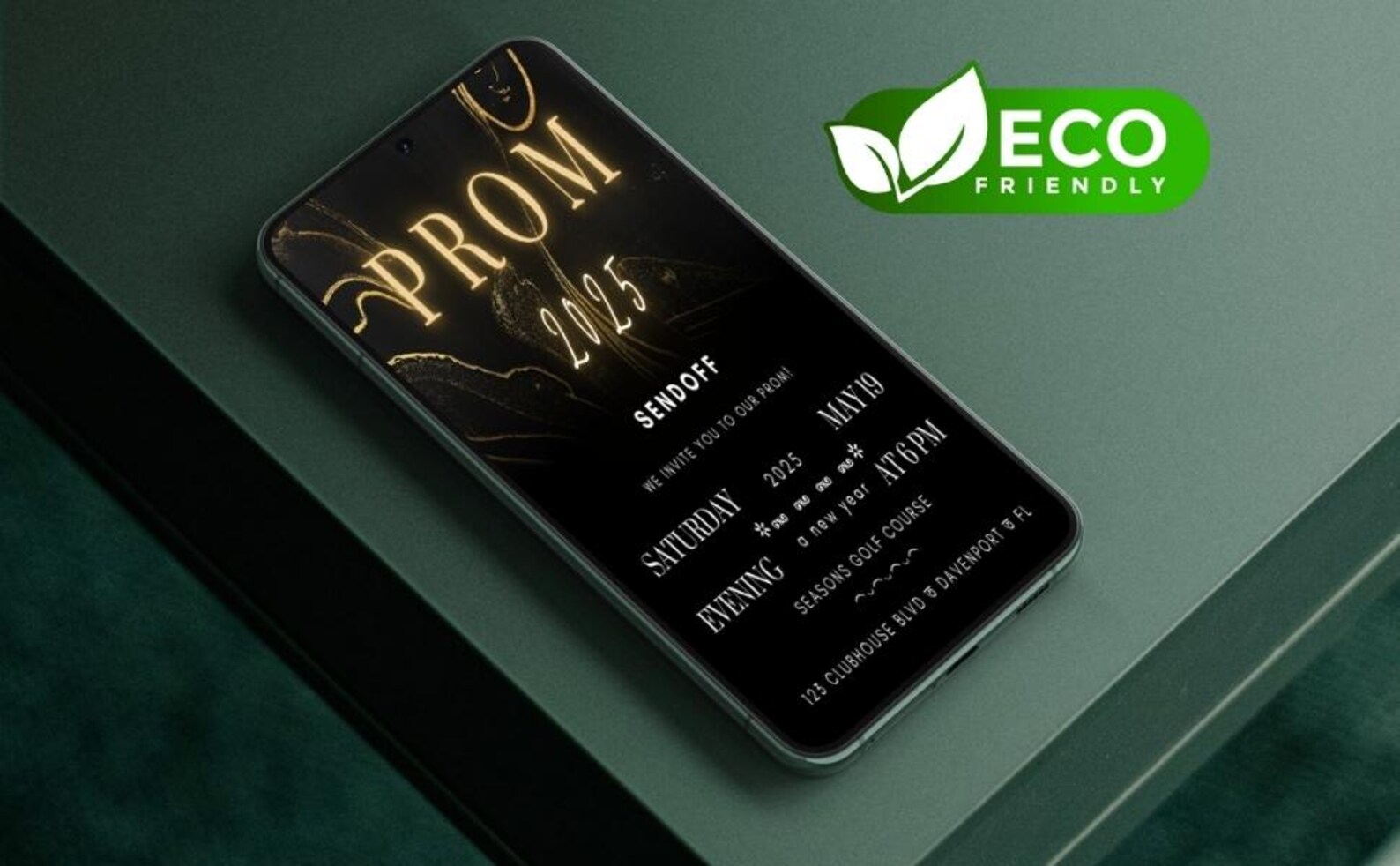 Black Gold Prom Send off Editable Digital Prom Invitation Template ...