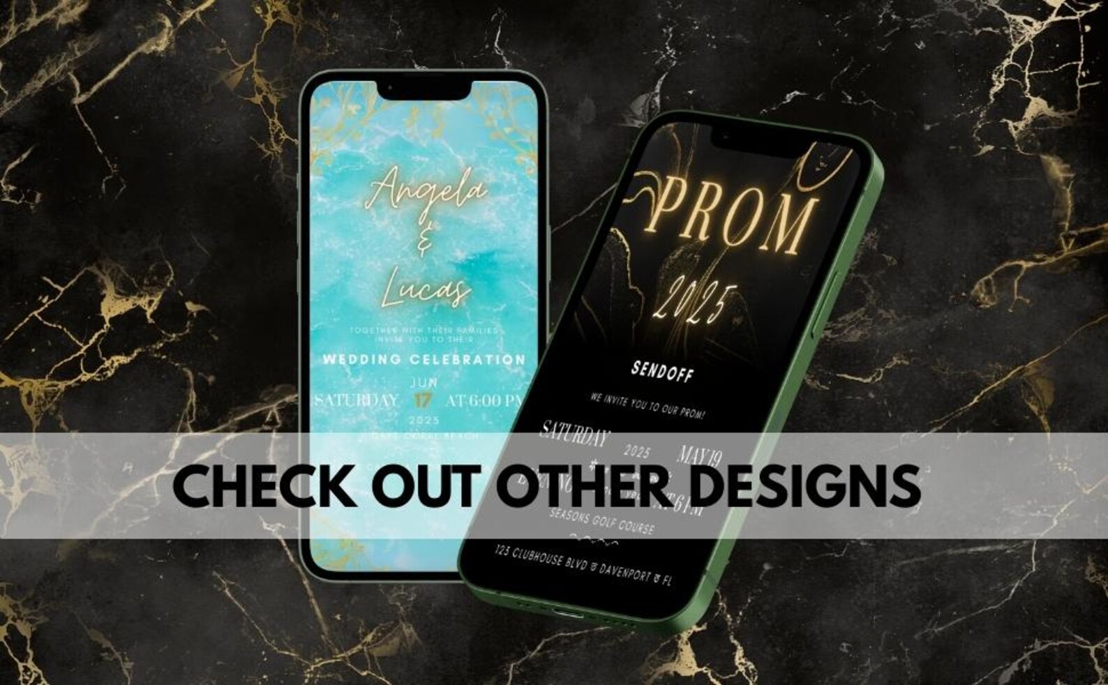 Black Gold Prom Send off Editable Digital Prom Invitation Template ...