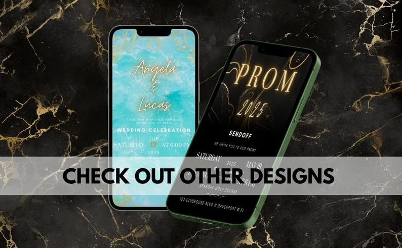 Black Gold Prom Send off Editable Digital Prom Invitation Template ...