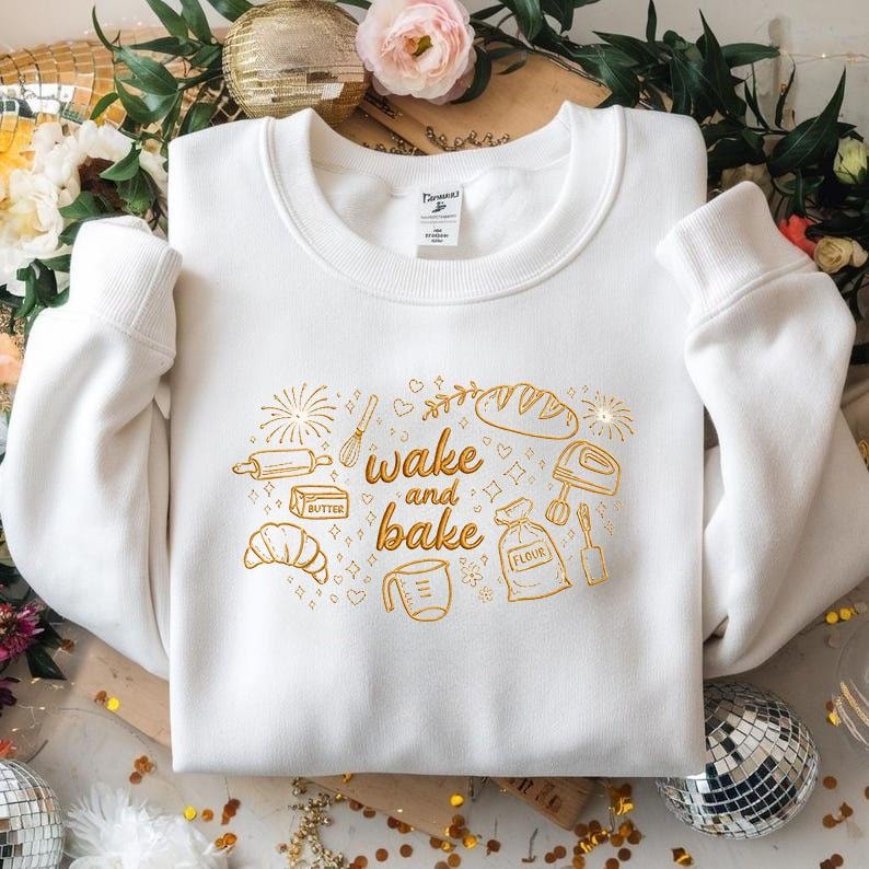 Wake and Bake Embroidery Design, Baking Embroidery File, Baker Gift ...