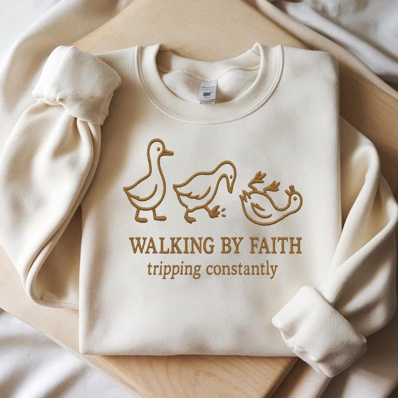 Walking by Faith Tripping Constantly Embroidery Designs, Christian ...
