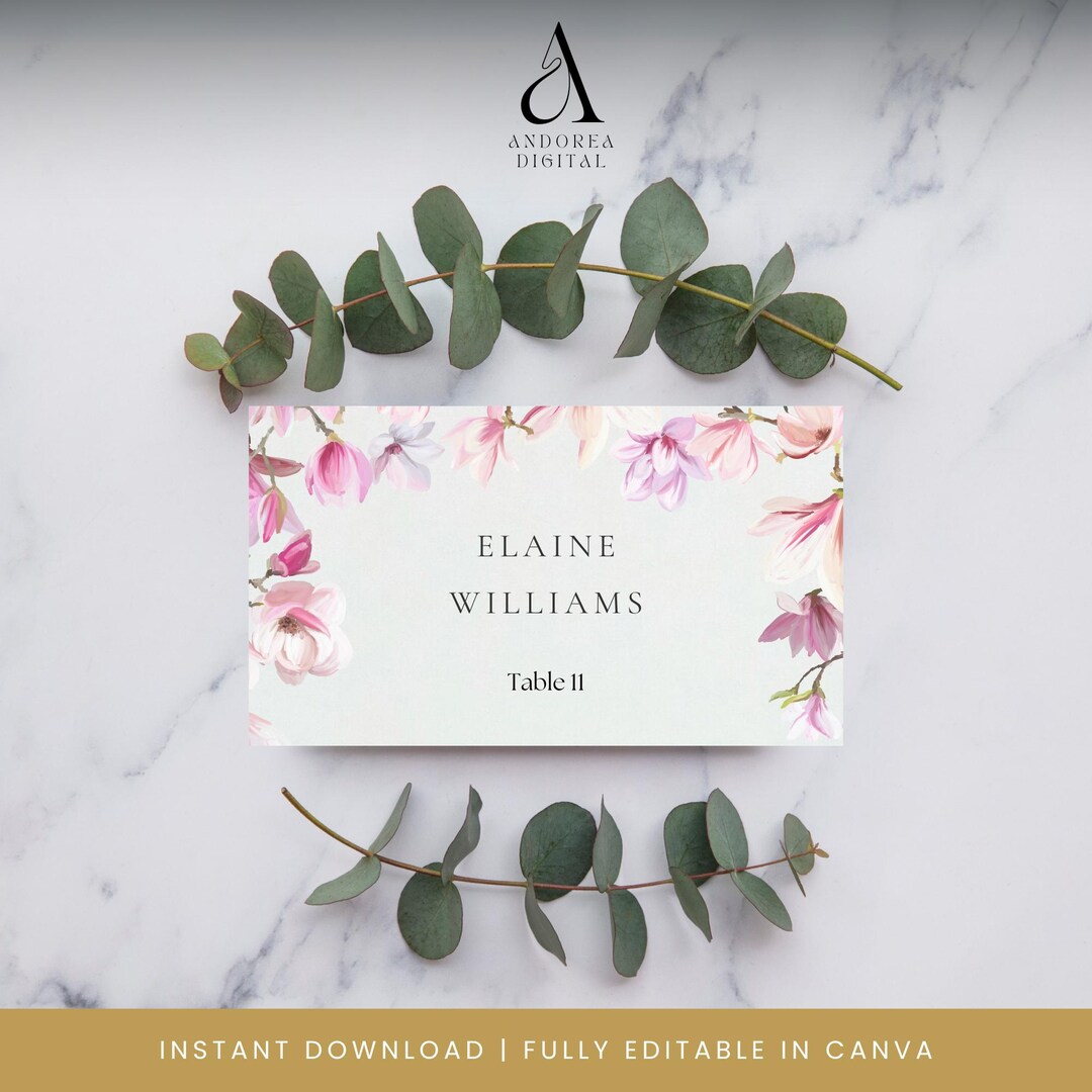 Editable Elegant Wedding Guest Place Card Template | Ready-made ...