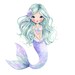 10 Magical Mermaid Watercolor Clipart Bundle: Fantasy Art, Commercial ...