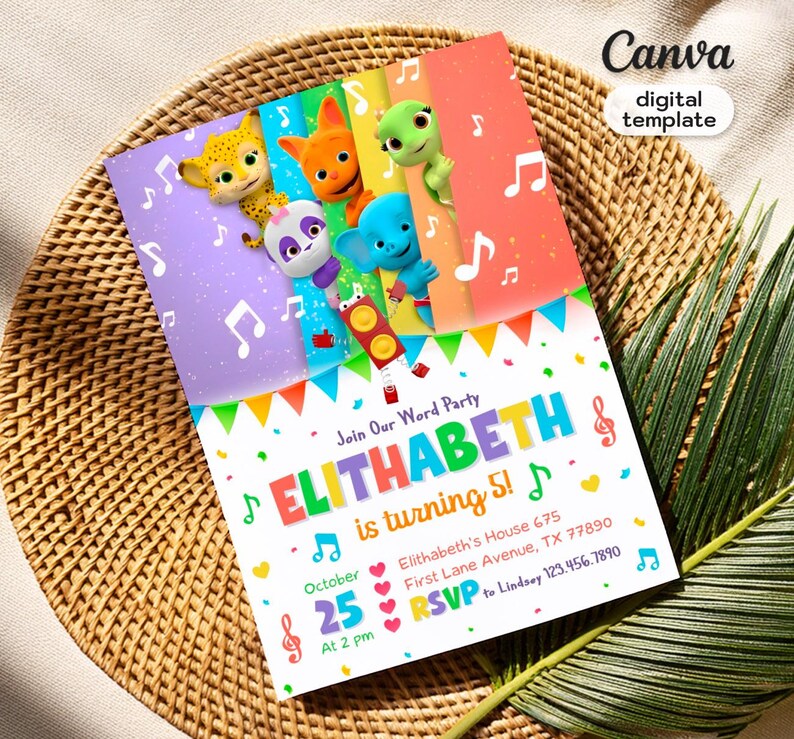 Printable Editable Word Party Invitation, Words Party Birthday Invite ...