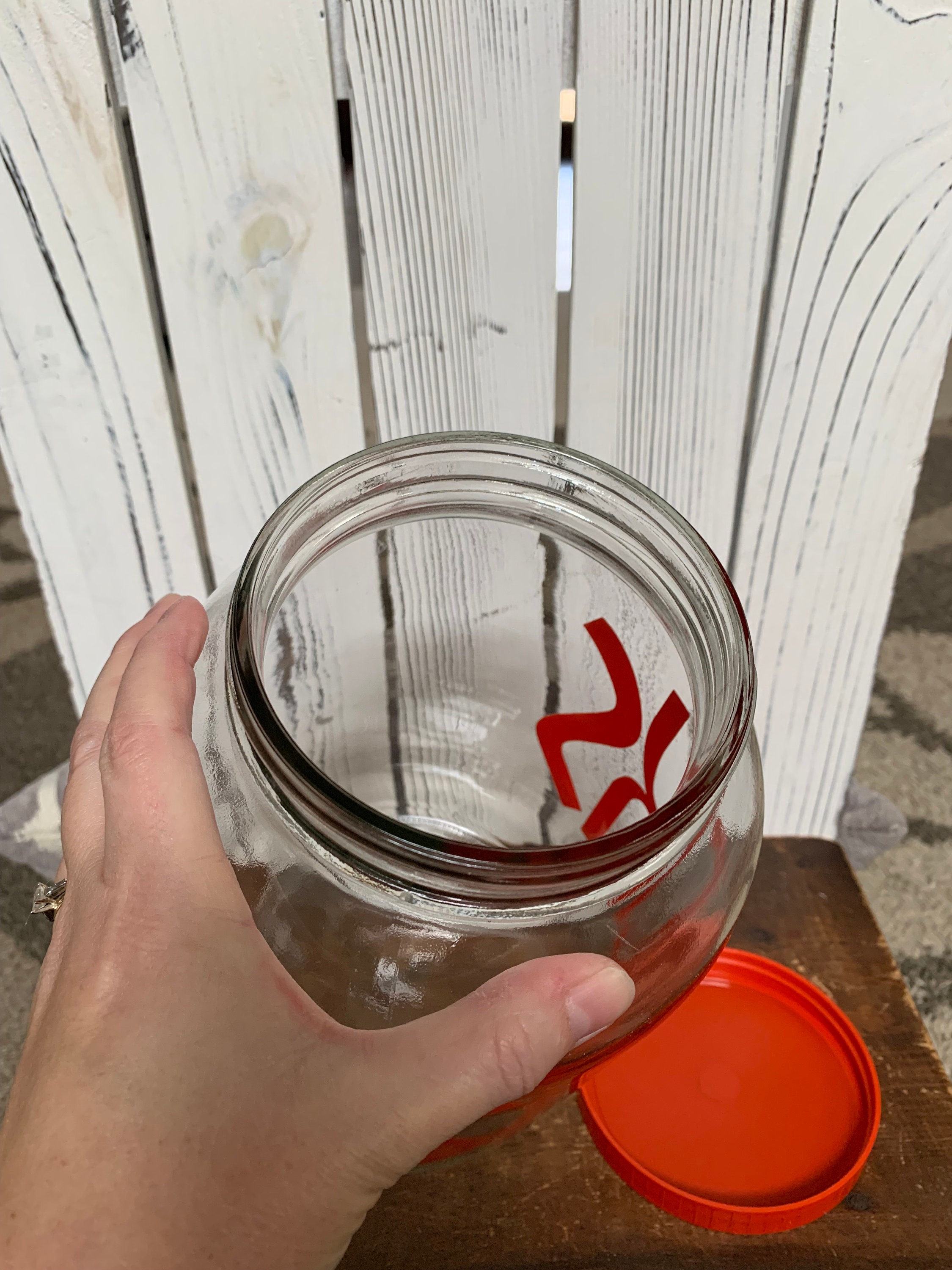 Vintage Retro Large Glass Snacks Snack Jar Red Clear 10 - Etsy