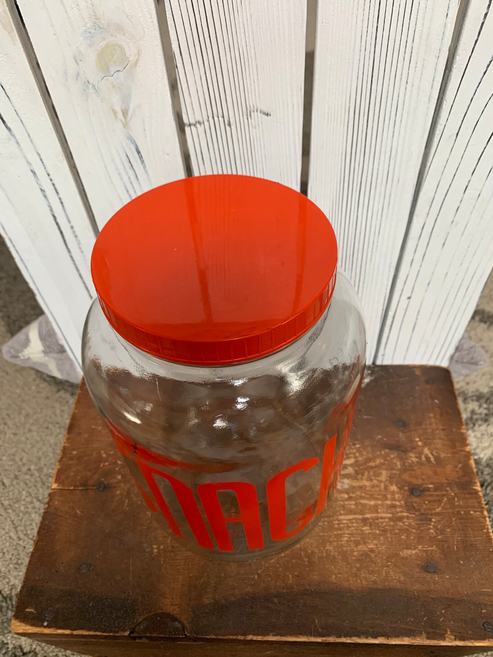 Vintage Retro Large Glass Snacks Snack Jar Red Clear 10 - Etsy