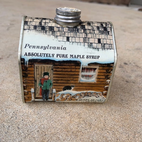 Log Cabin Syrup Tin - Etsy