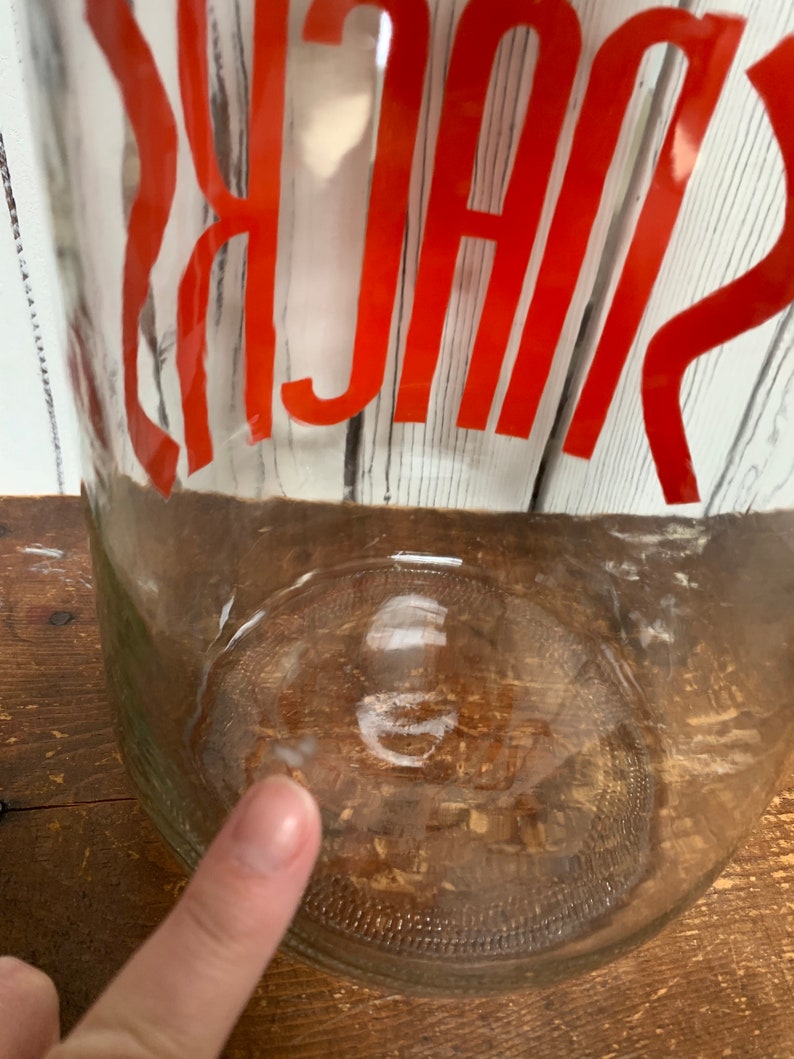 Vintage Retro Large Glass Snacks Snack Jar Red Clear 10 - Etsy