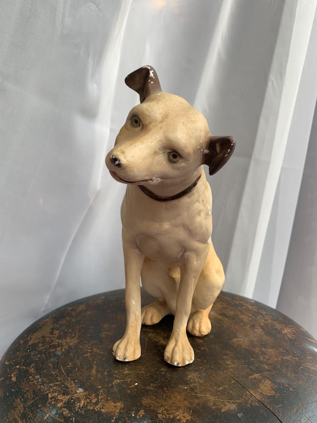 Vintage RCA Nipper Dog Chalkware Radio Advertising Statue Victor ...