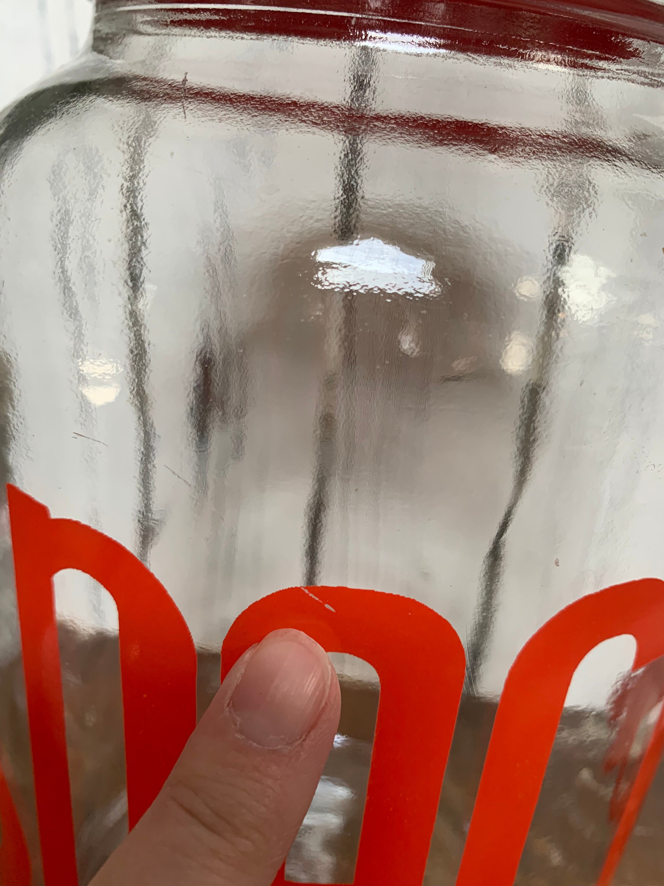 Vintage Retro Large Glass Snacks Snack Jar Red Clear 10 - Etsy