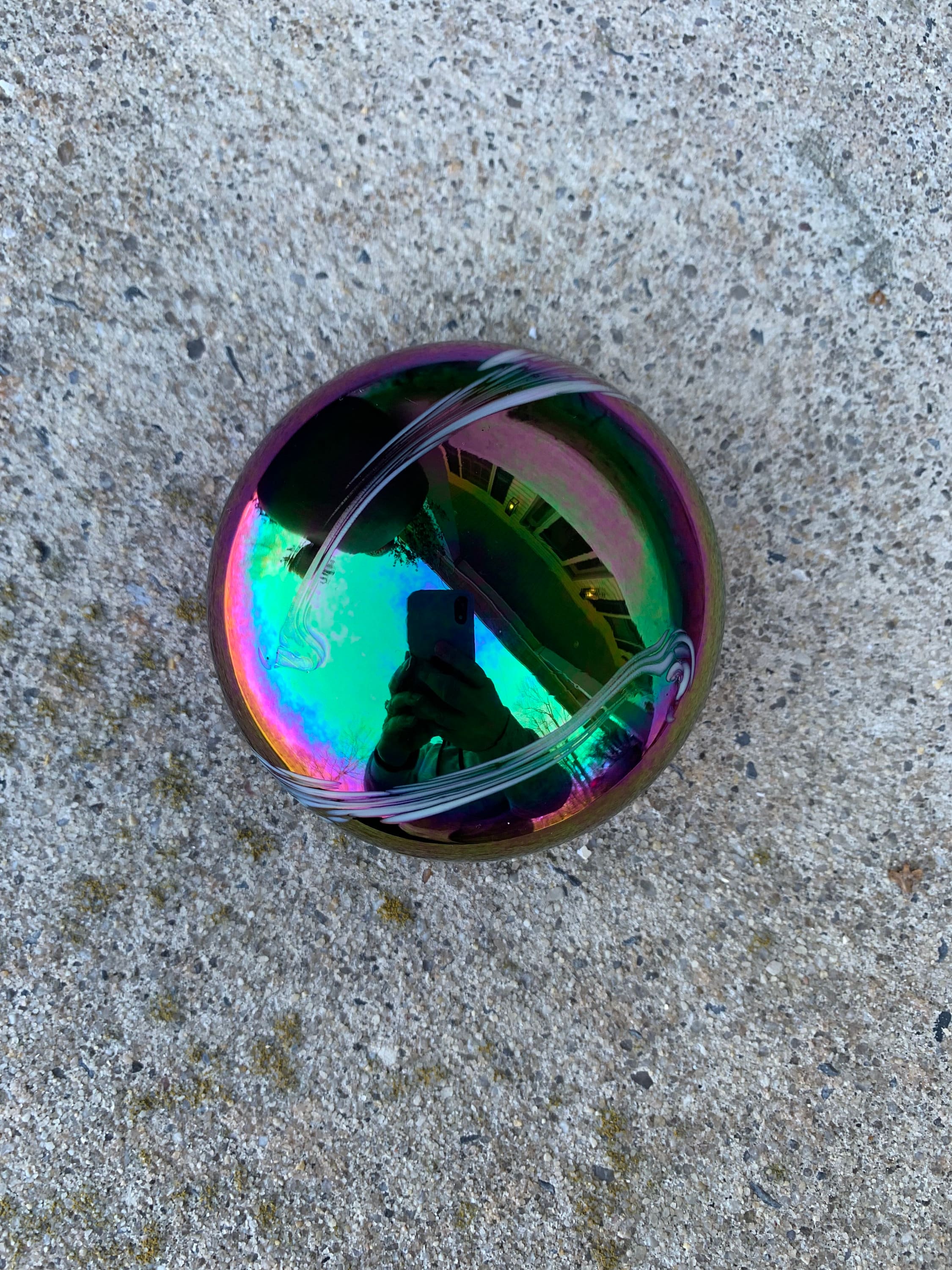 Vintage Iridescent Oil Slick Metallic Look Art Glass Swirl Paperweight ...