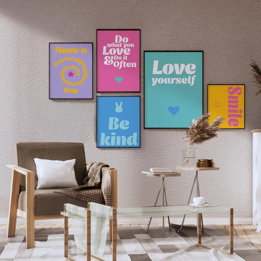 5 Motivational Quotes Poster Bundle. Affirmations for Positive Thinking ...