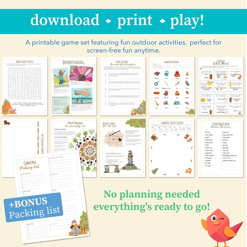 Family Camping Activity Sheets. Printable Camping Games for Kids ...