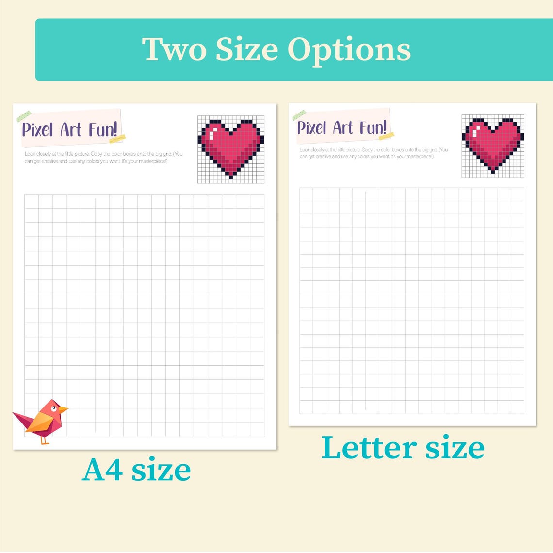 Printable Pixel Art Activity Page for Kids – Fun Elementary Worksheet ...