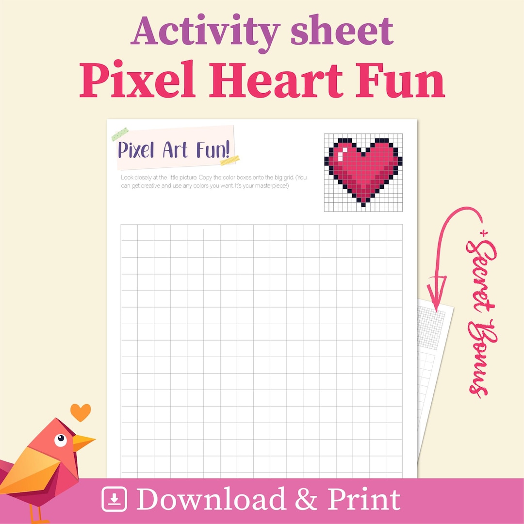 Printable Pixel Art Activity Page for Kids – Fun Elementary Worksheet ...