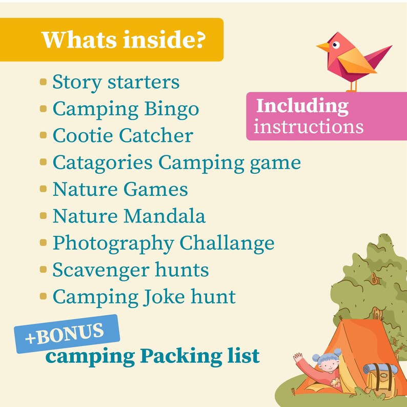 Family Camping Activity Sheets. Printable Camping Games for Kids ...
