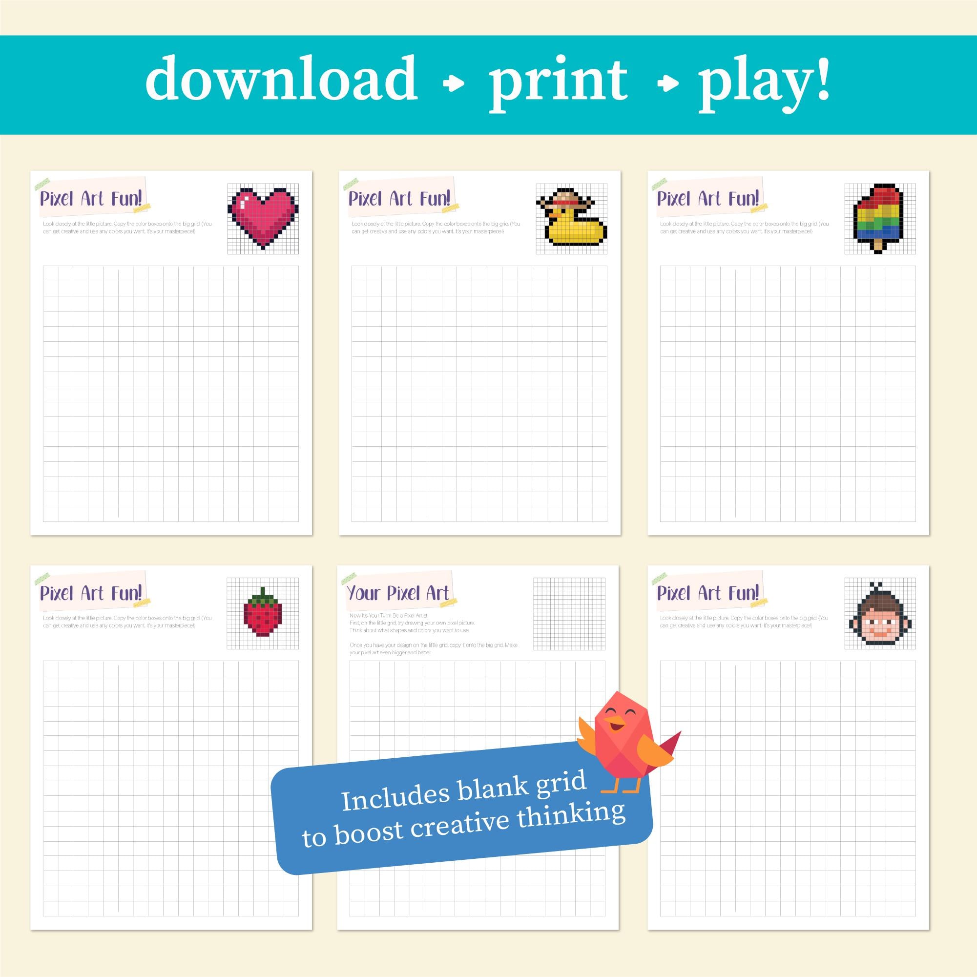 Printable Pixel Art Activity Pages for Kids – Fun Elementry Worksheets ...