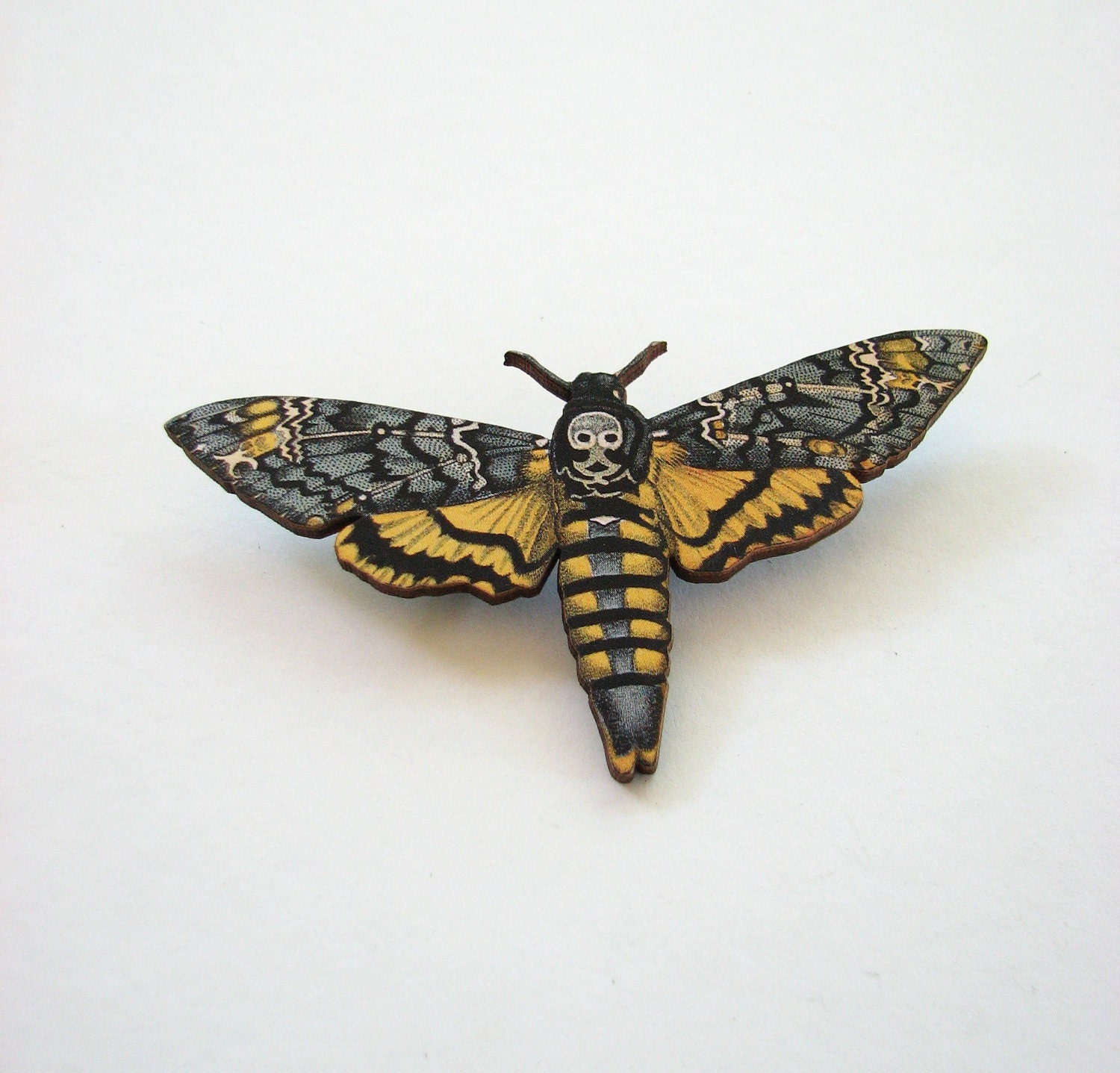 Deaths head moth pin brooch | Etsy