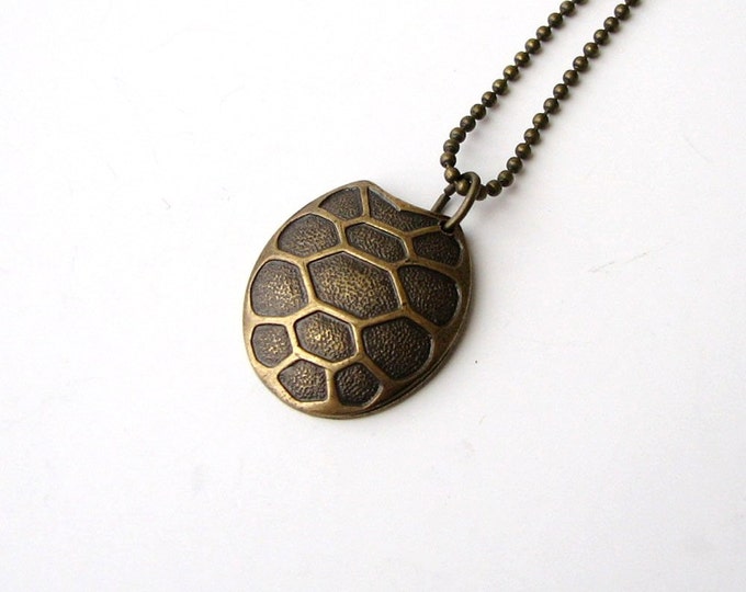 SALE Dark Gold Turtle Shell Necklace Tortoise - Etsy
