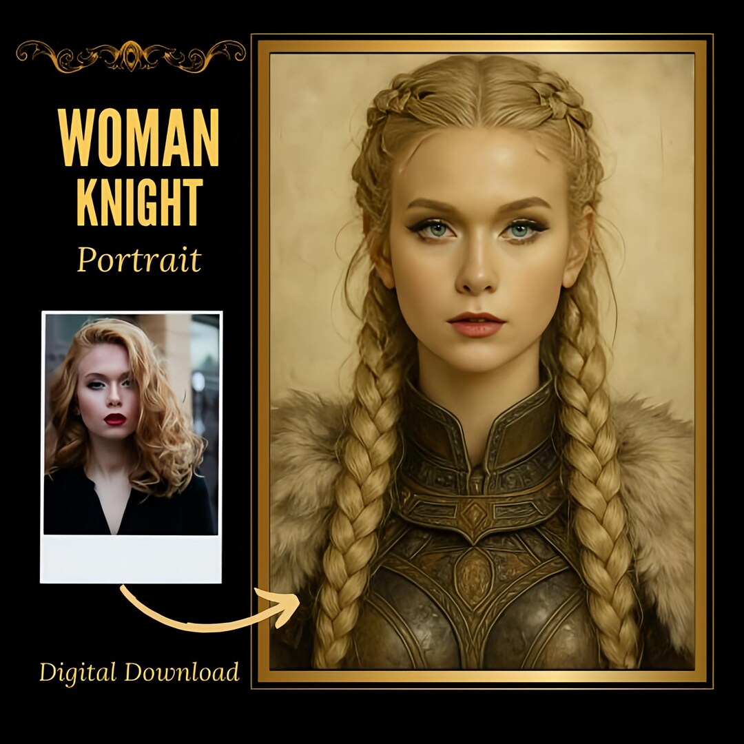 Custom Viking Portrait From Photo, Personalized Scandinavian Woman ...