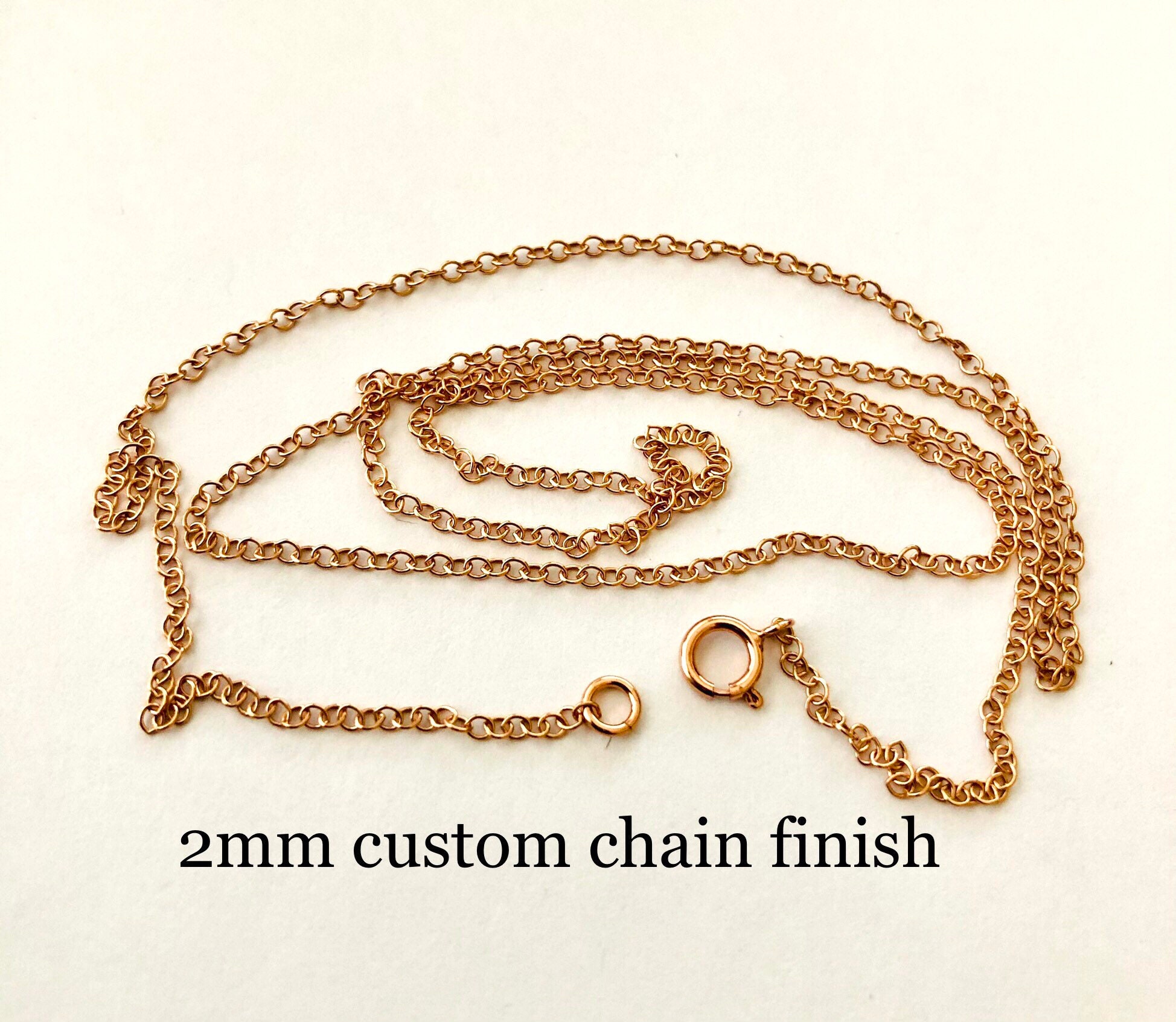 14k ROSE Gold Filled Cable Rope Box Chain Necklace Finish | Etsy