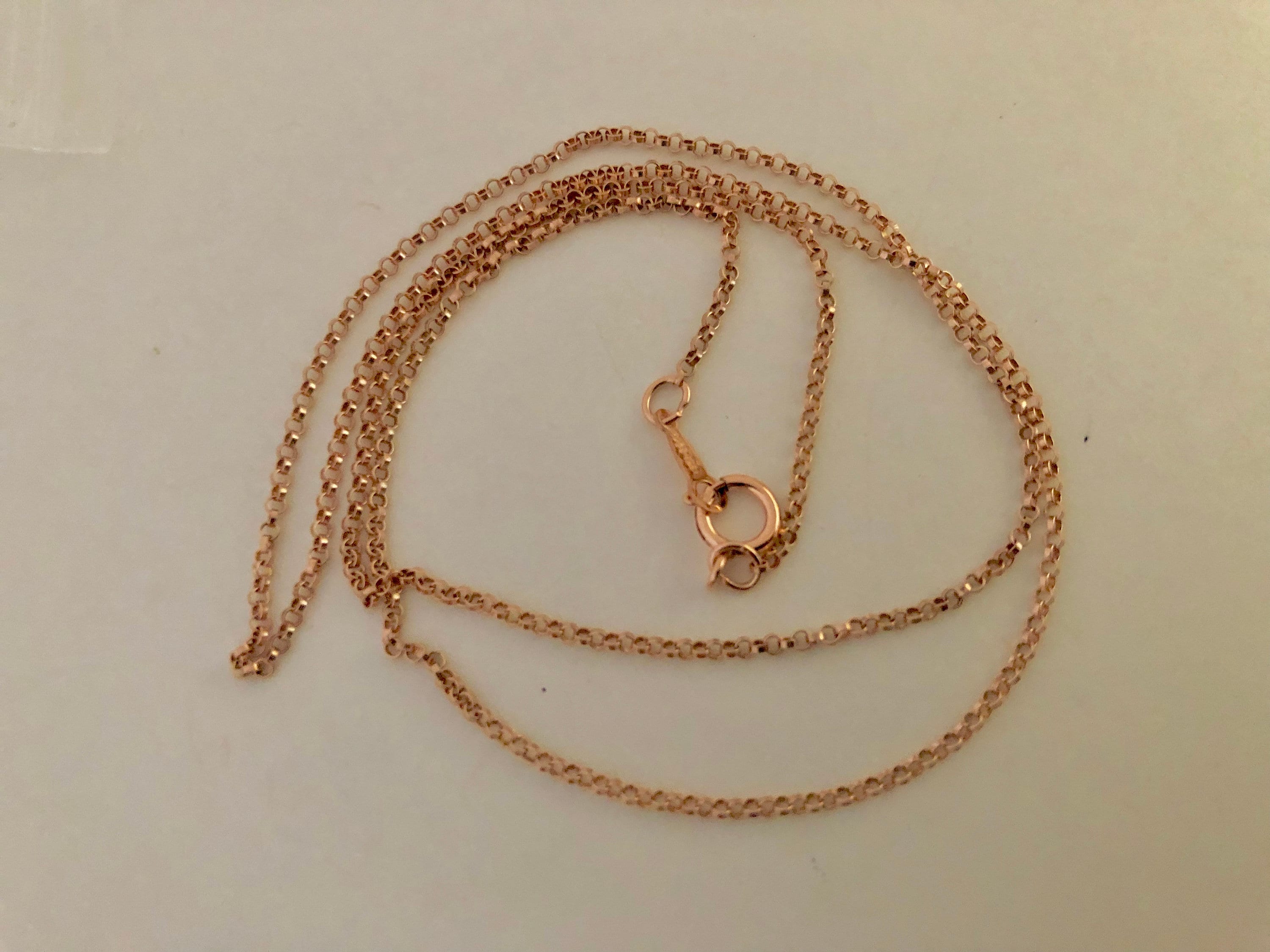 14k ROSE Gold Filled Cable Rope Box Chain Necklace Finish | Etsy